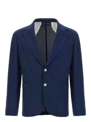 BARBA NAPOLI Patch-pocket Cotton Blazer - Blue