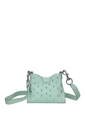 See By Chloé Crystal-embellished Leather Crossbody Bag - Blue
