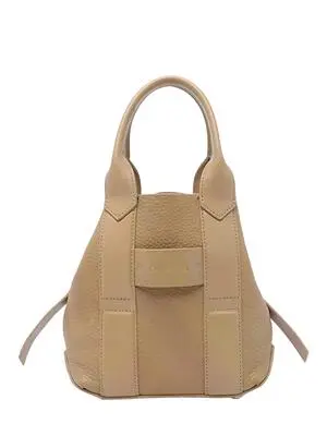 Hogan Small Script Leather Shopping Tote - Neutrals