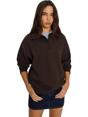 REFORMATION Nico Classic Polo Sweatshirt - Mole