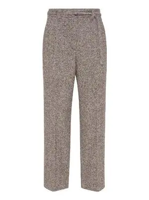Brunello Cucinelli Straight Cropped Trousers - Brown