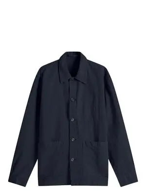 Norse Projects Julian Cotton Linen Overshirt - Dark Navy