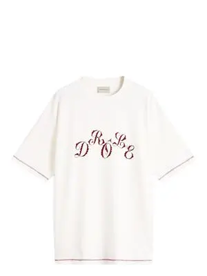 Drole De Monsieur Stagger Logo T-shirt - Off White