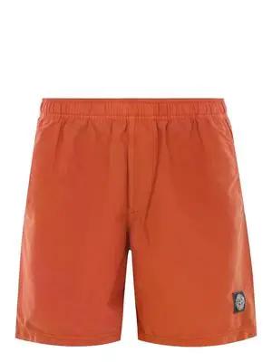 Stone Island Patch-Pocket Nylon Swim Shorts Orange