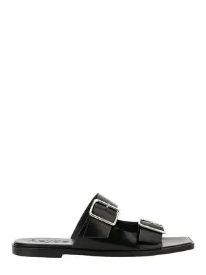 AeydĒ Tonya Double-buckle Leather Sandals - Black