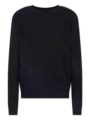 Emporio Armani Waffle-knit Sweater - Blue