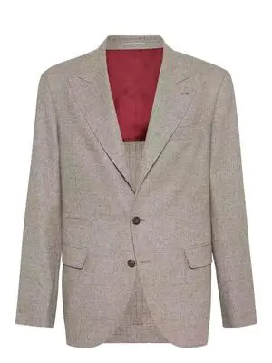 Brunello Cucinelli Prince Wales-pattern Blazer - Brown