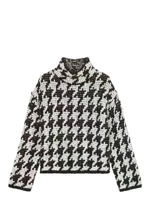 Marc O'polo Houndstooth Turtleneck Sweater - Black