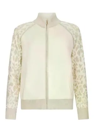 LIU JO Animal Print Zip-Up Cardigan