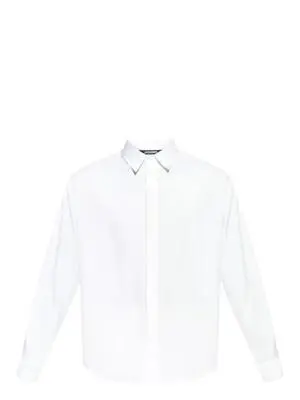 Jacquemus Logo-embroidered Long-sleeve Shirt - White