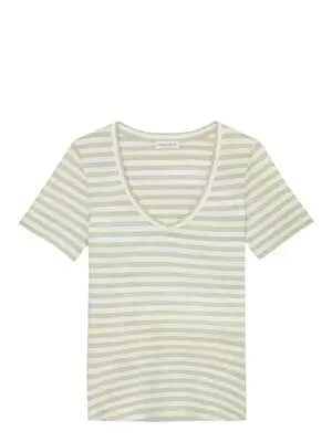Marc O'polo Striped V-neck T-shirt - Neutrals