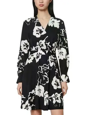 Marc O'polo Floral-print Wrap Mini Dress - Black