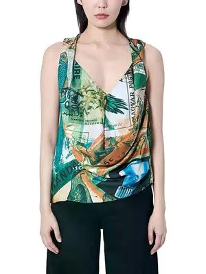 KIKO KOSTADINOV Printed Draped Silk Blouse - Multicolour