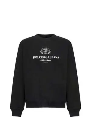 Dolce & Gabbana Logo-print Crew-neck Sweater - Black
