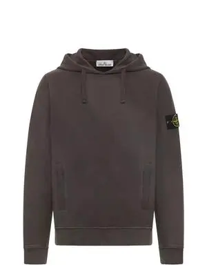 Stone Island Logo-badge Hoodie - Brown