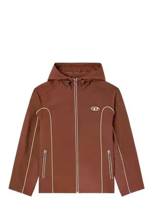 DIESEL Piped Hooded Jacket - Brown