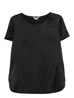 Max Mara Satin Short-sleeve Top - Black
