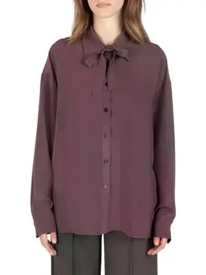 SOCIETE ANONYME Bow-tie Neck Long-sleeve Shirt - Purple
