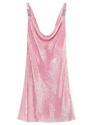 Versace Sequinned Slip Mini Dress - Pink