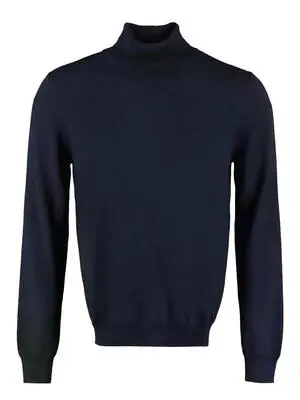 THE (ALPHABET) Turtleneck Wool Sweater - Blue