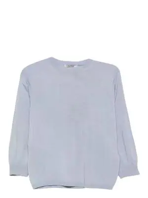 Max Mara Round-neck Wool Top - Blue