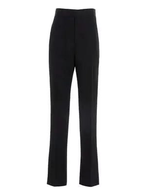 SAPIO Gabardine Straight Leg Trousers - Black