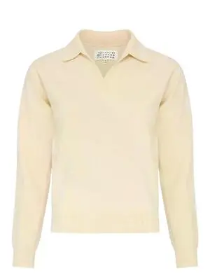 MAISON MARGIELA Virgin Wool Polo Shirt - Neutrals