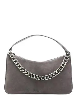 TWINSET Chain-embellished Suede Shoulder Bag - Grey