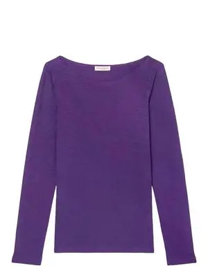 Marc O'polo Long-sleeve Boat-neck Top - Purple