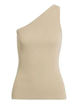 TOTEME One-shoulder Ribbed-knit Top - Beige