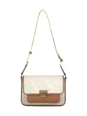Michael Kors Bradshaw Monogram Flap Shoulder Bag - Neutrals