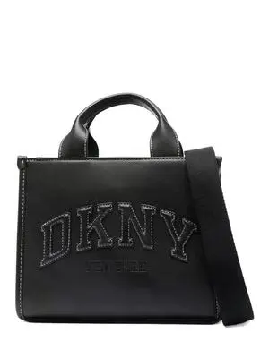 Dkny Logo-embroidered Tote - Black