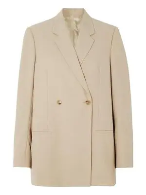 TOTEME Double-breasted Twill Blazer - Beige