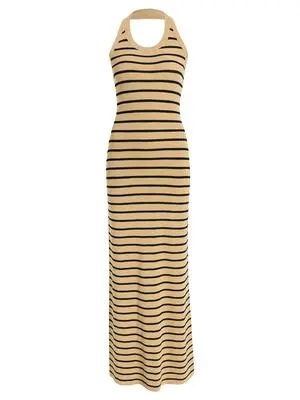 Proenza Schouler Maxi Dress In Matte Viscose Rib - Stripe