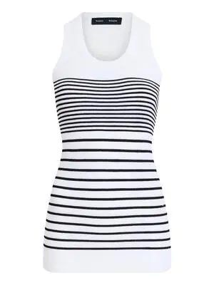 Proenza Schouler Matte Viscose Rib Tank Top - Stripe