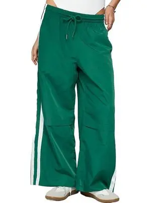 EDIKTED Nylon Track Pants - Green