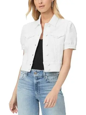 Paige Kendra Puff Sleeve Denim Jacket - Crisp White