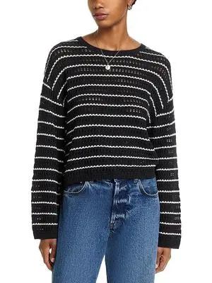 Bella Dahl Striped Sweater - Black Ivory