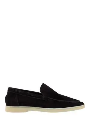 AURELIEN Yacht Suede Loafers Black