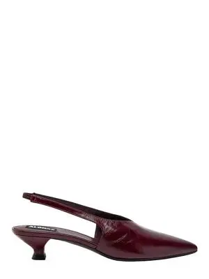 ALOHAS Eros 45 Glossed Leather Slingback Pumps - Burgundy