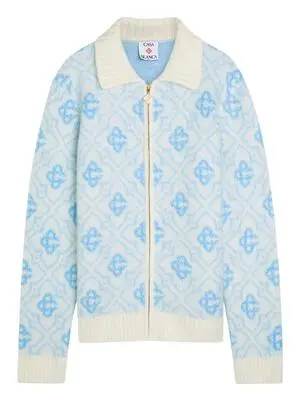 Casablanca Logo-monogrammed Brushed-knit Jacket - Blue