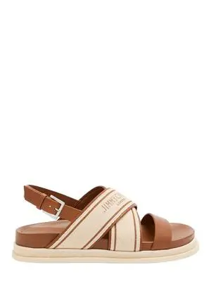 JIMMY CHOO Joa 40 Leather Sandals - Beige
