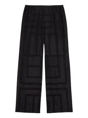 TOTEME Logo Cotton-blend Trousers - Black