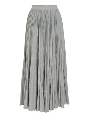 TOTÊME Crinkled Plissé Midi Skirt - Grey