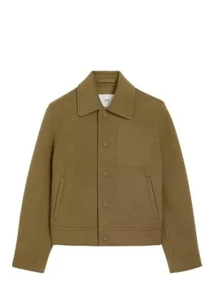 Ami Buttoned Boxy Wool Jacket - Green