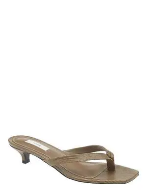 TOTÊME Lizard Embossed Kitten Heel Flip Flop - Dark Olive