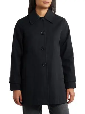 Sam Edelman Water Repellent A-line Rain Jacket - Black