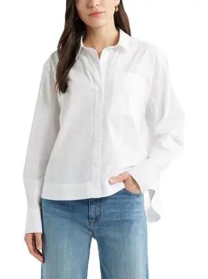 Caslon Long Sleeve Button-up Shirt - White