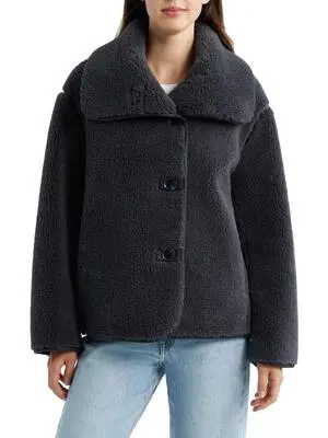 Sam Edelman Faux Shearling Jacket Carbon