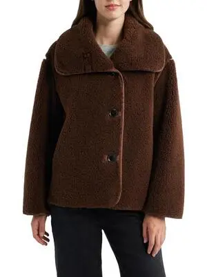 Sam Edelman Faux Shearling Jacket Chocolate